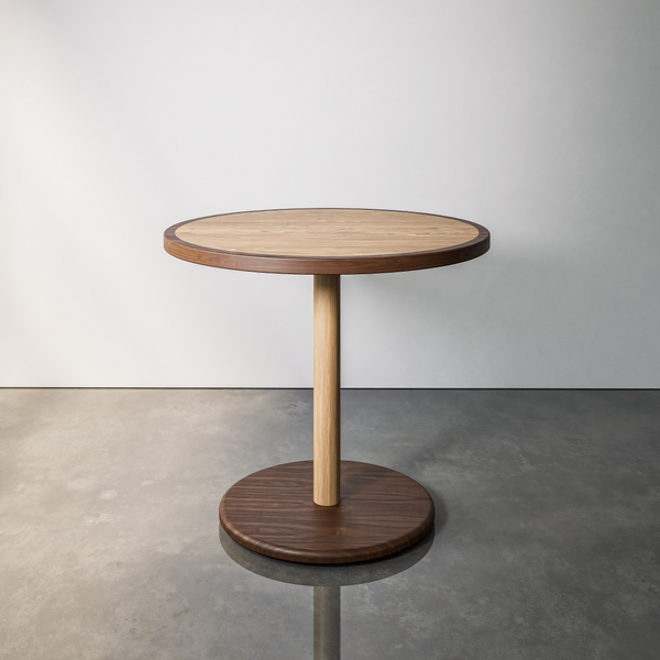 Contrast Wood Pedestal Table - Hugo & Hoby
